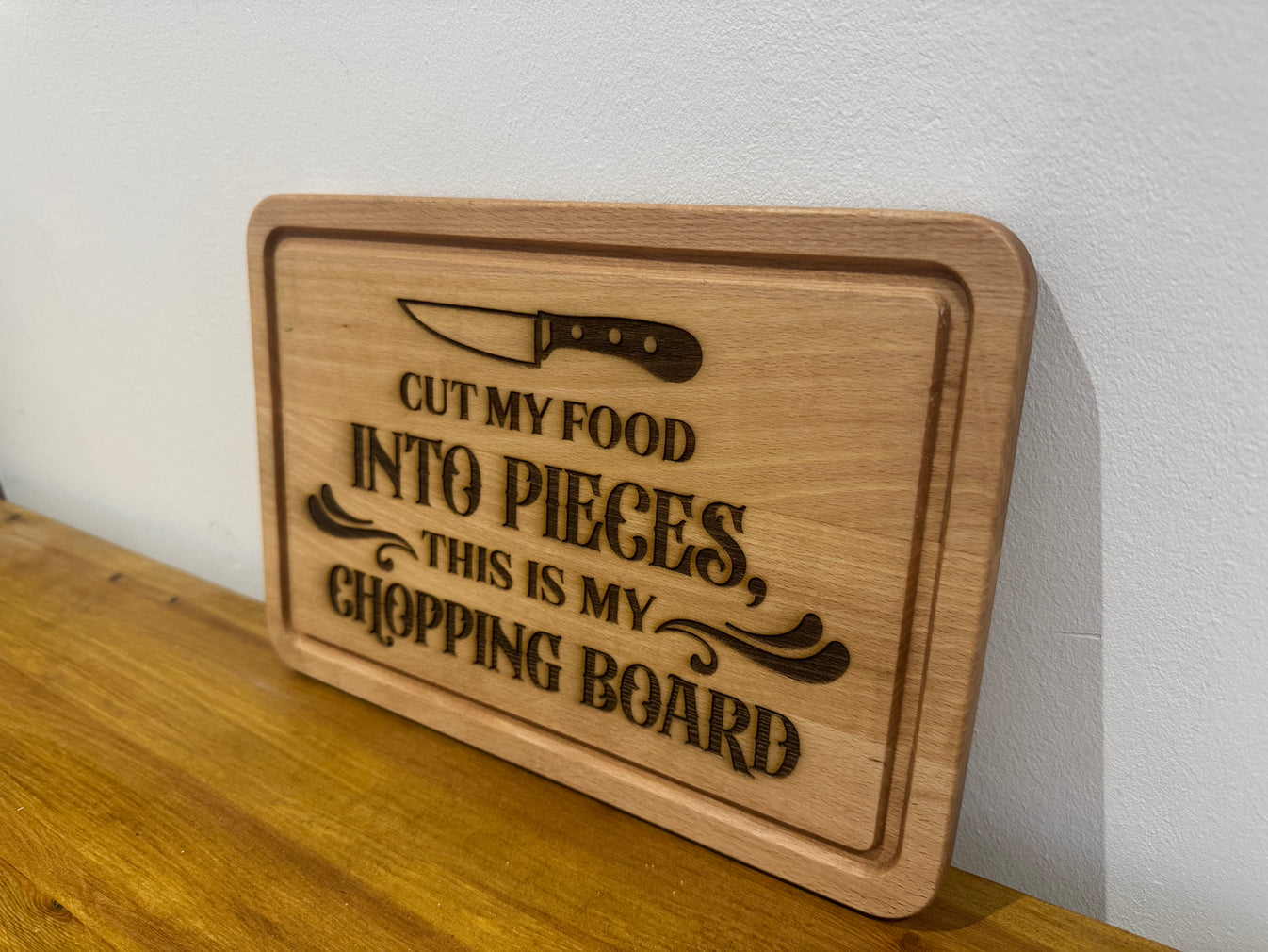 Cut my food into pieces this is my chopping board, Cutting board. Gift ...
