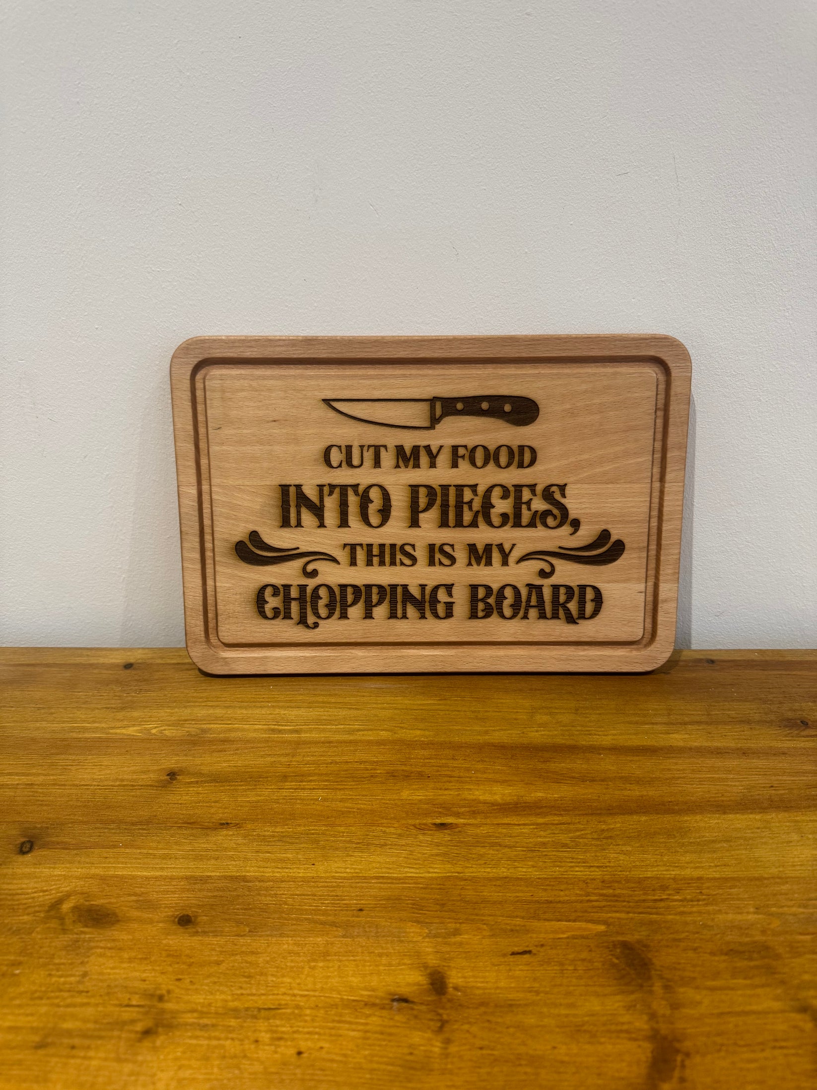 Cut my food into pieces this is my chopping board, Cutting board. Gift ...